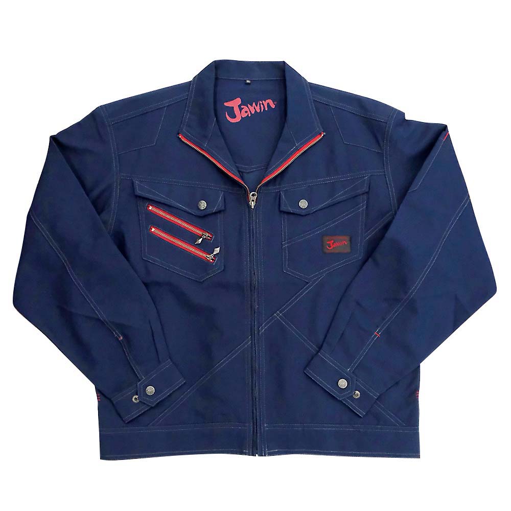 Jawinツインファスナー長袖ブルゾン ネイビー 4Lサイズ | ジョイフル本田 取り寄せ＆店舗受取