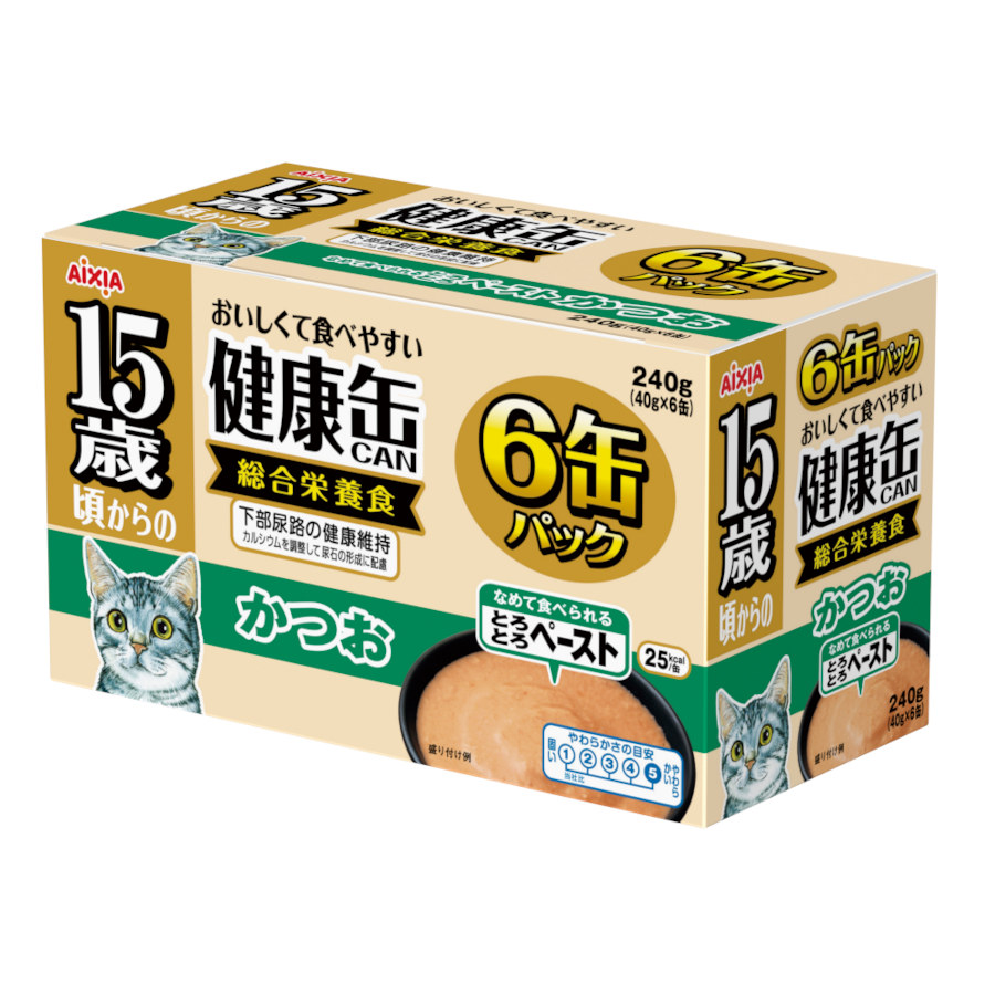 15歳からの健康缶6P とろとろペースト かつお 240g | ジョイフル本田 取り寄せ＆店舗受取